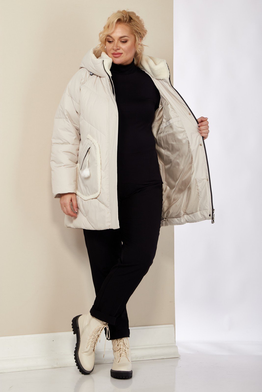 Куртка 2131 молочный Shetti купить в интернет магазине Велесмода